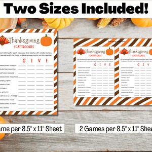 Thanksgiving Scattergories Game | Thanksgiving Word Game | Thanksgiving ...