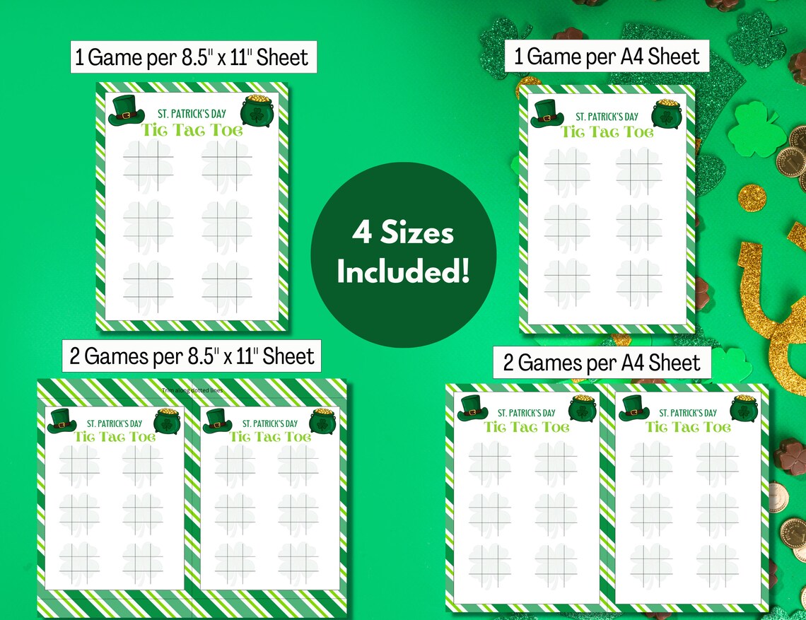 St Patrick's Day Tic Tac Toe Game, St Patrick's Day Kids Games, St ...