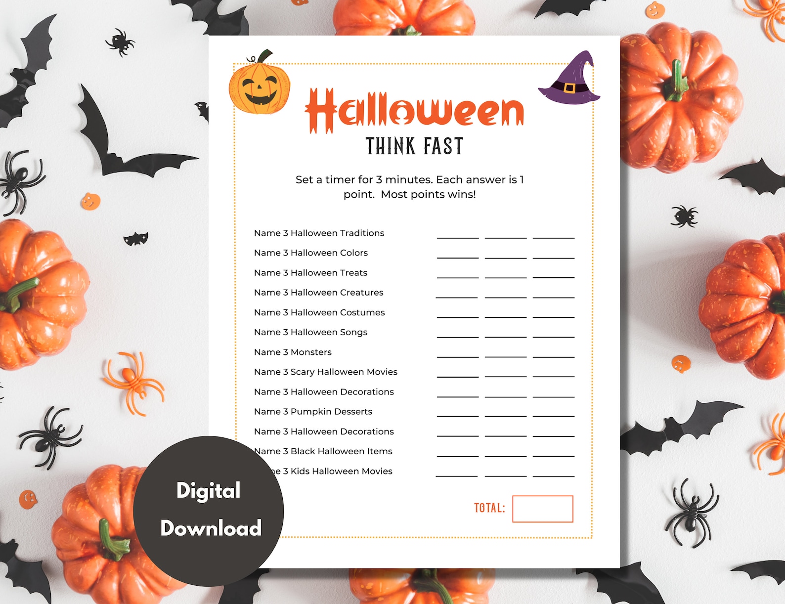 Halloween Think Fast Game | Halloween Trivia Game | Halloween Games ...