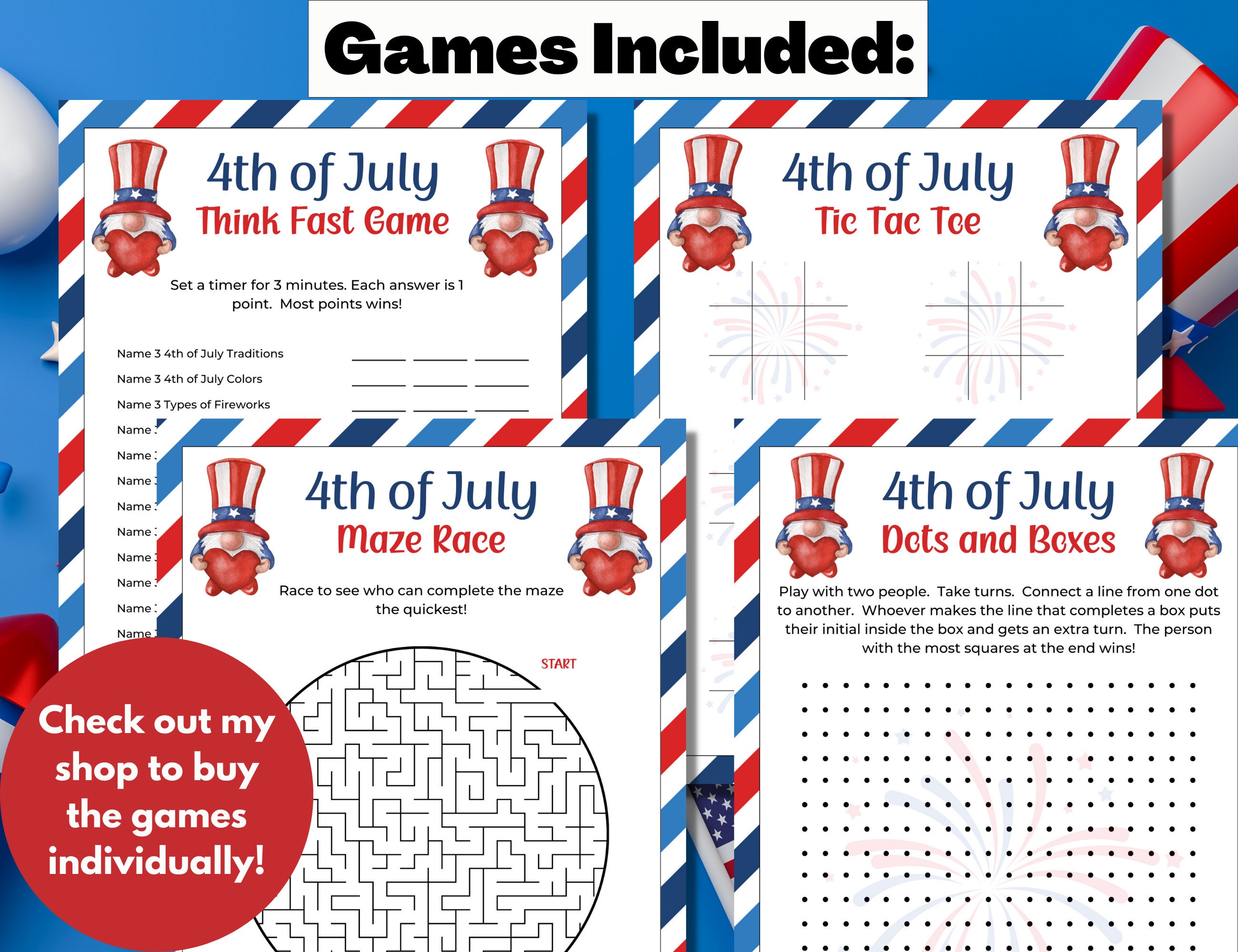 4th of July Games | Fourth of July | 4th of July Game Bundle | Family ...