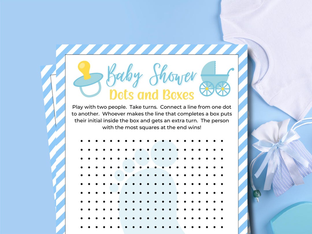 Baby Shower Dots and Boxes Sheets | Printable Baby Shower Games | Baby ...