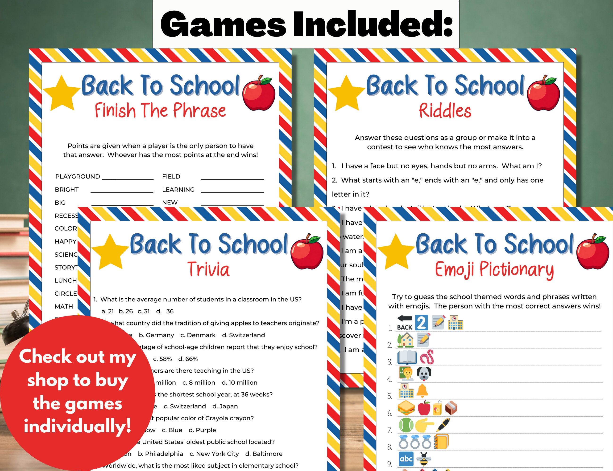 Back to School Games Bundle | Back to School Icebreakers | Printable ...