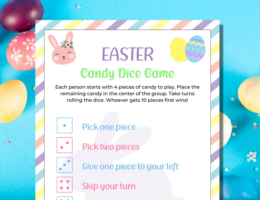 Easter Candy Dice Game | Easter Kids Game | Printable Easter Games ...