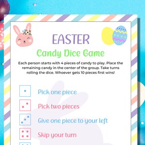 Easter Candy Dice Game | Easter Kids Game | Printable Easter Games ...