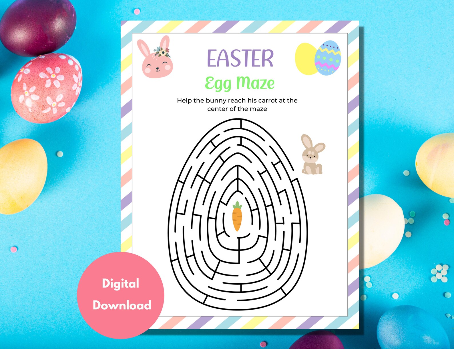Easter Egg Maze Game | Kids Maze Game | Printable Easter Games | Family ...