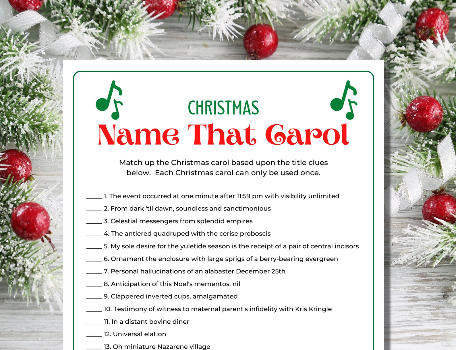 Christmas Games, Christmas Name That Carol, Christmas Song Game ...