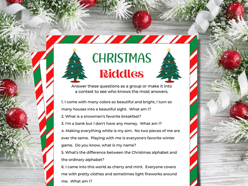 Christmas Riddles | Christmas Trivia Game | Christmas Games | Christmas ...