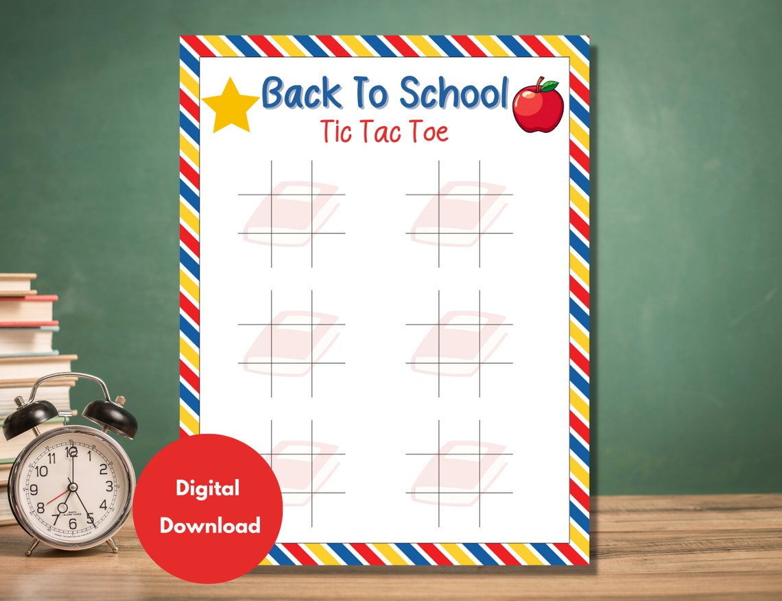 Back to School Tic Tac Toe Game | Back to School Games | First Day of ...