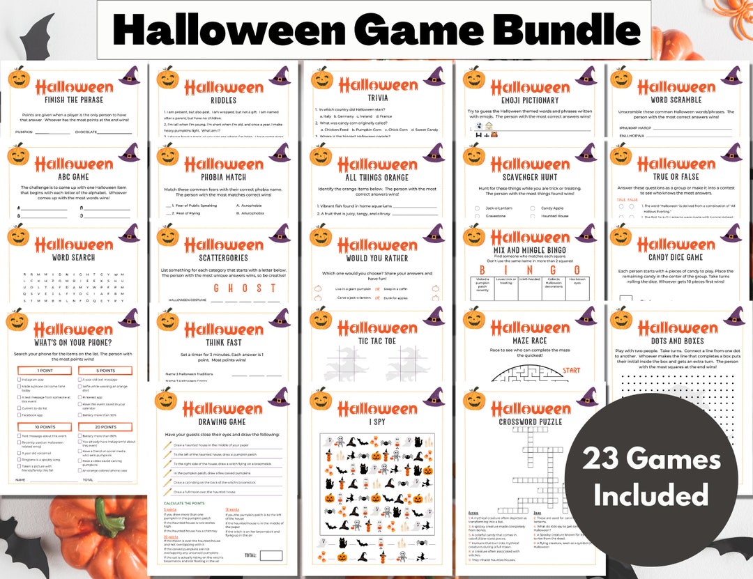 Halloween Game Bundle | Halloween Party Games | Family Games ...