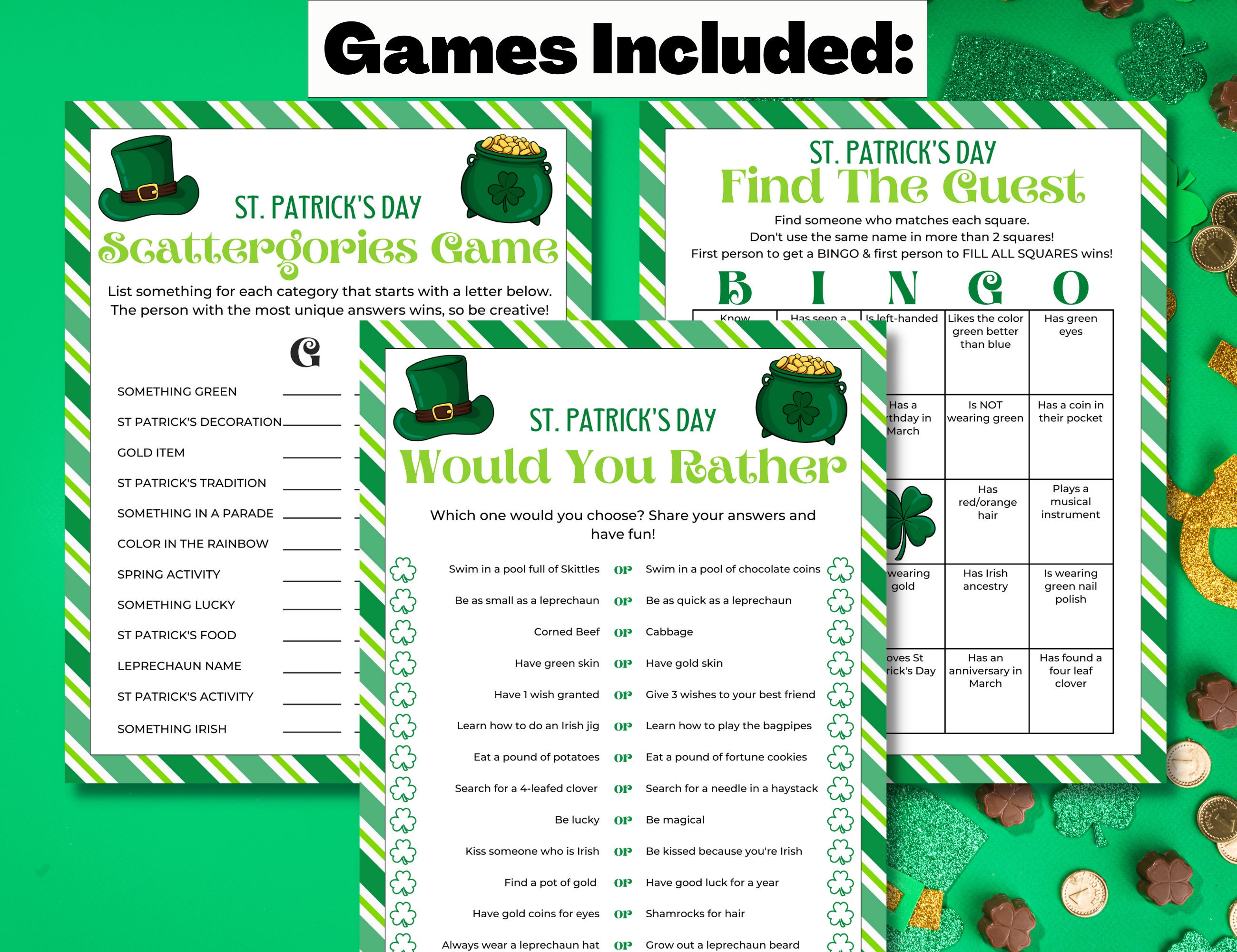 St Patrick's Day Games Bundle, St Patrick's Day Activities, St Patrick ...