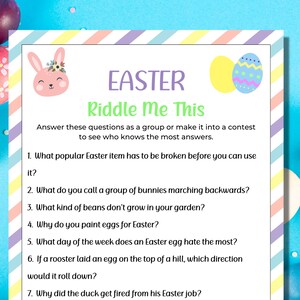 Easter Riddle Me This Game | Easter Riddle Game | Easter Games | Party ...