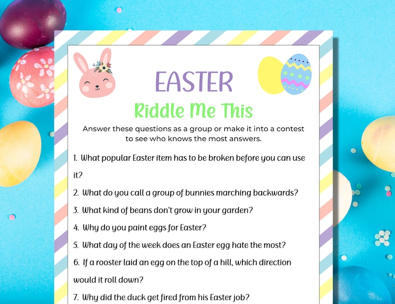 Easter Riddle Me This Game | Easter Riddle Game | Easter Games | Party ...