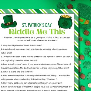St Patrick's Day Riddle Me This Game, St Patrick's Day Riddle Game, St ...