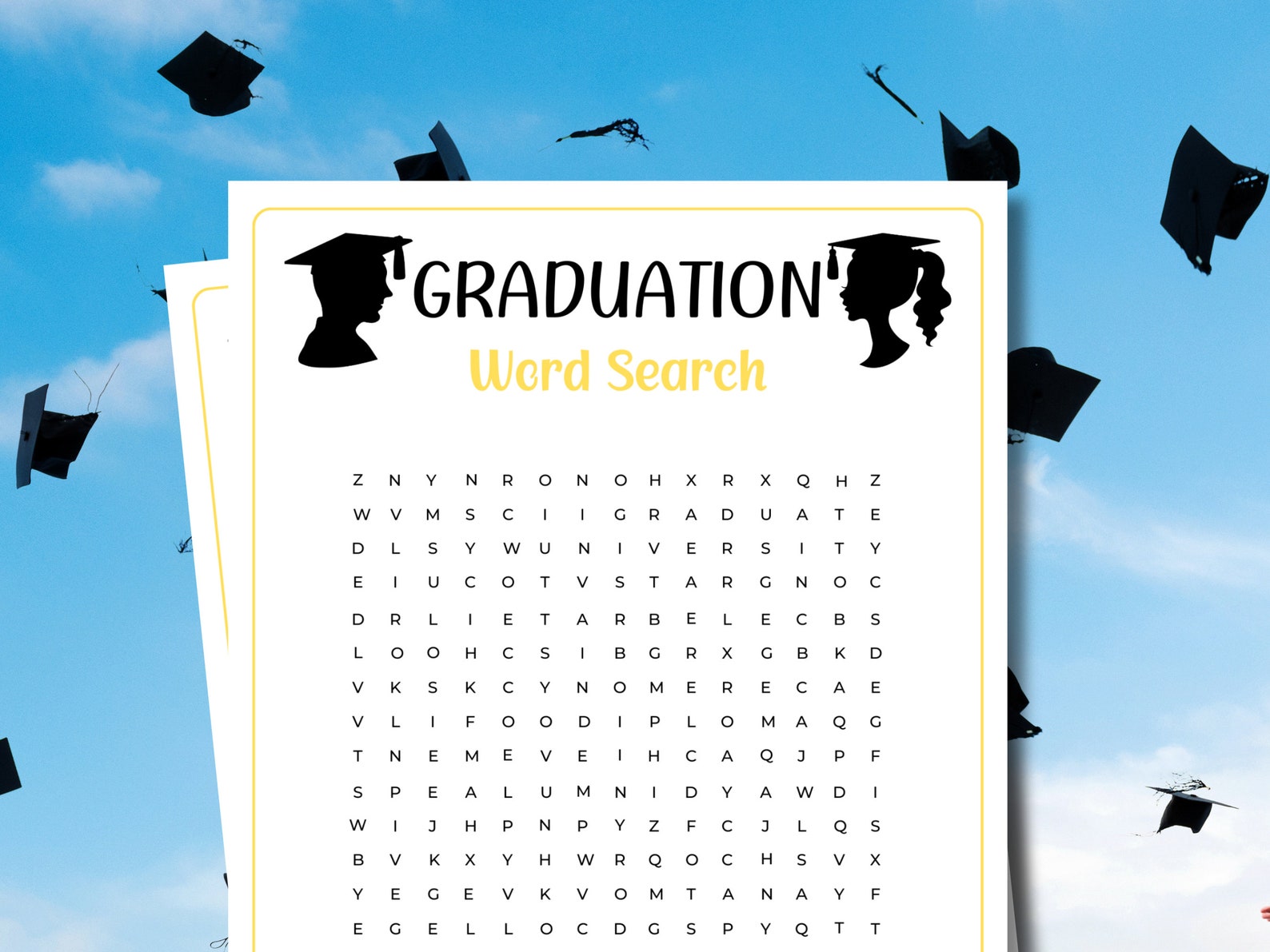 Graduation Word Search Graduation Word Puzzle 2024 Graduation Games ...