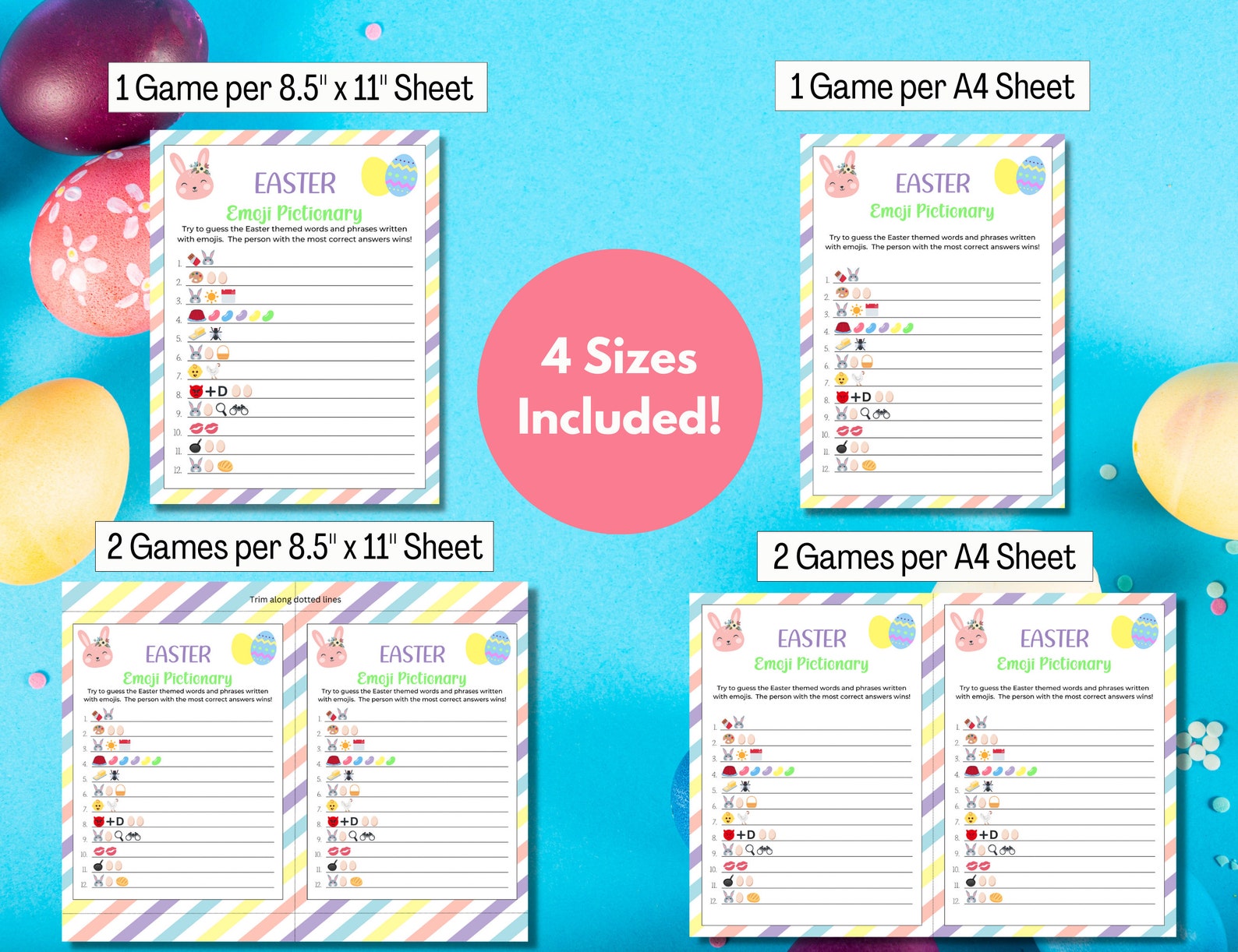 Easter Emoji Pictionary | Easter Emoji Game | Easter Games | Easter ...