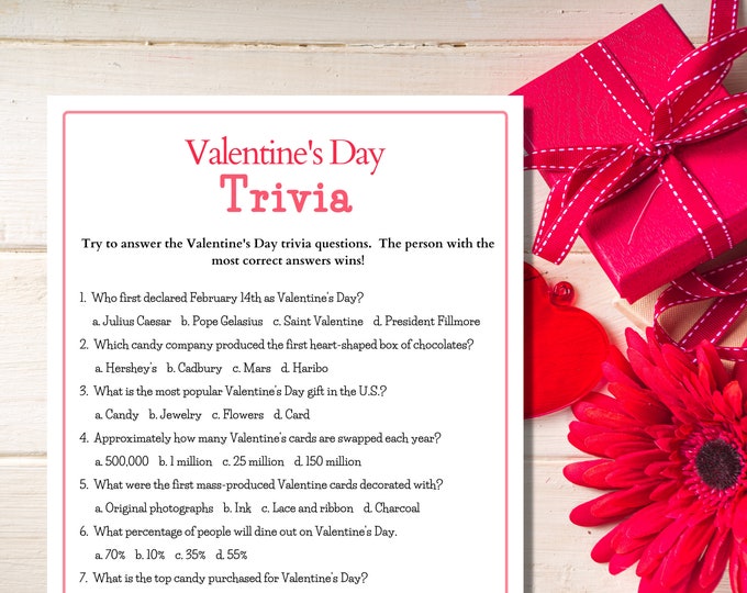 Valentines Party Game Bundle, Valentines Day Game, Valentines Trivia ...