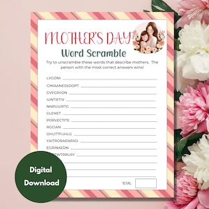 Mothers Day Word Scramble Game | Mothers Day Unscramble Game | Mothers ...