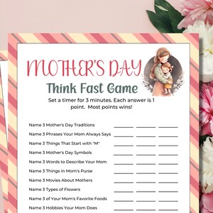 Mothers Day Think Fast Game | Mothers Day Trivia Game | Mothers Day ...