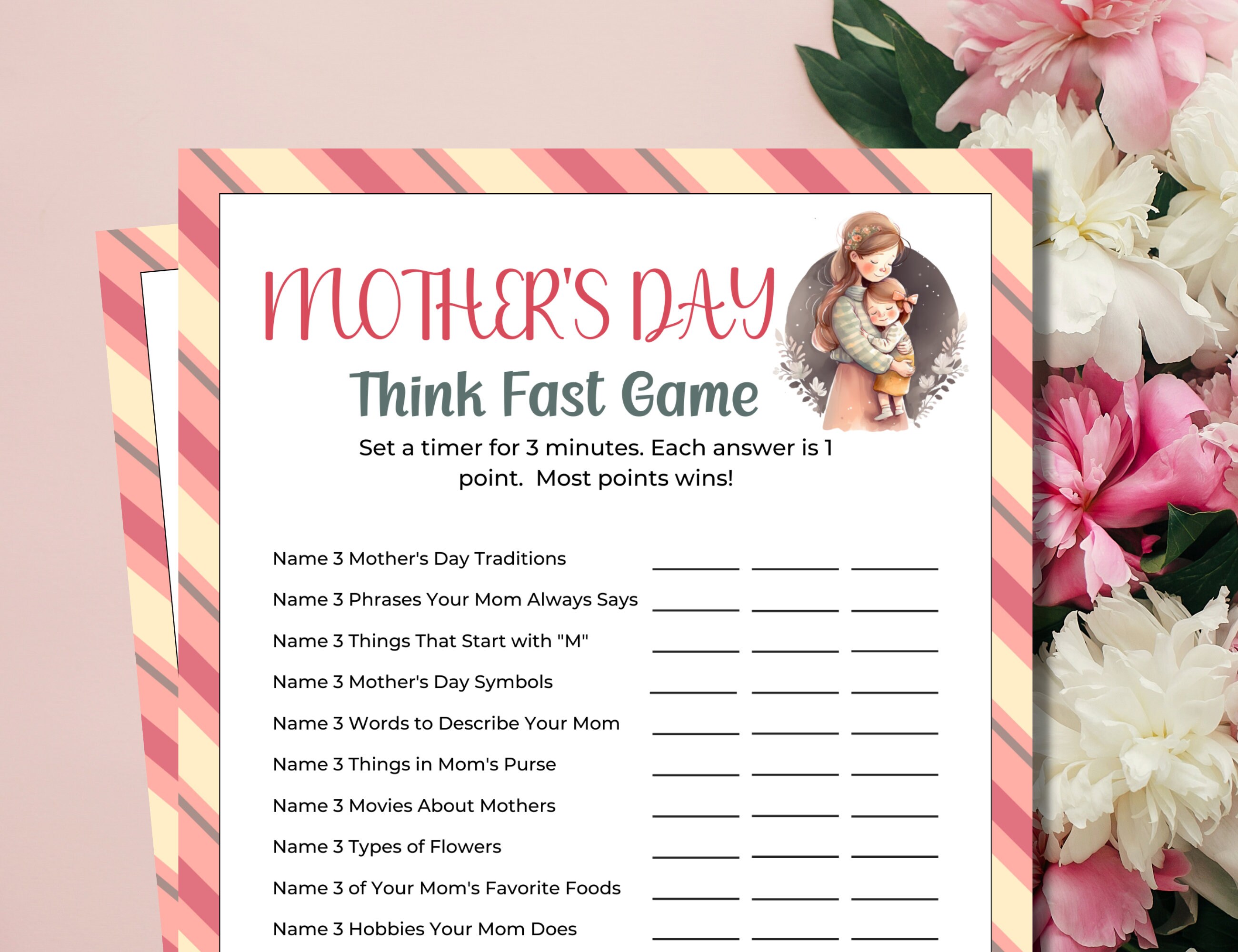 Mothers Day Think Fast Game | Mothers Day Trivia Game | Mothers Day ...