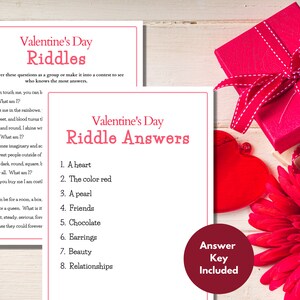 Valentines Day Riddle Game, Valentines Day Trivia Game, Valentines Day ...