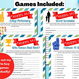 Fathers Day Games | Fathers Day Party Game | Fathers Day Game Bundle ...