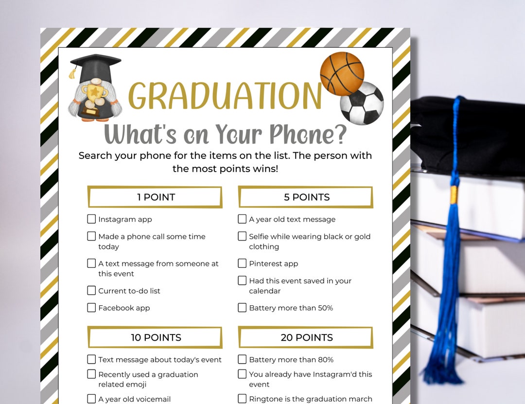 Graduation Whats on Your Phone Game | Scavenger Hunt | 2024 Graduation ...