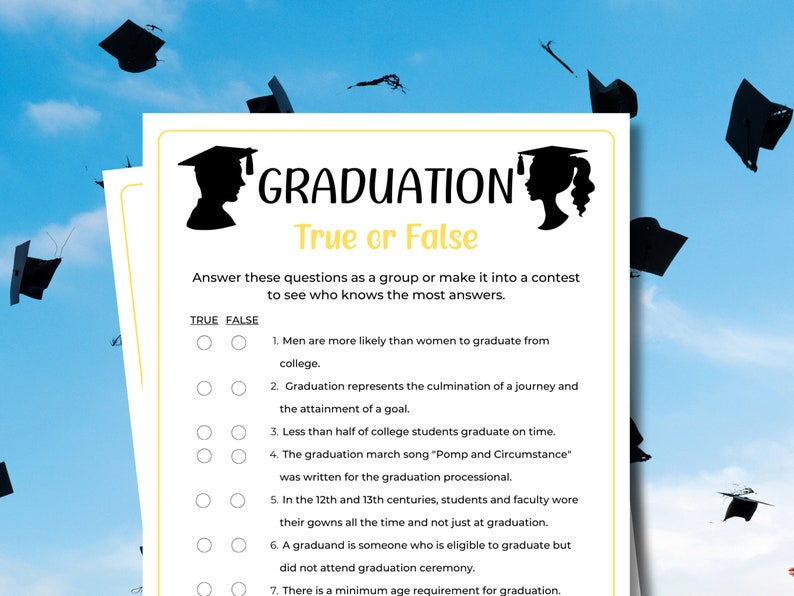 Graduation True or False Game | Graduation This or That | Graduation ...