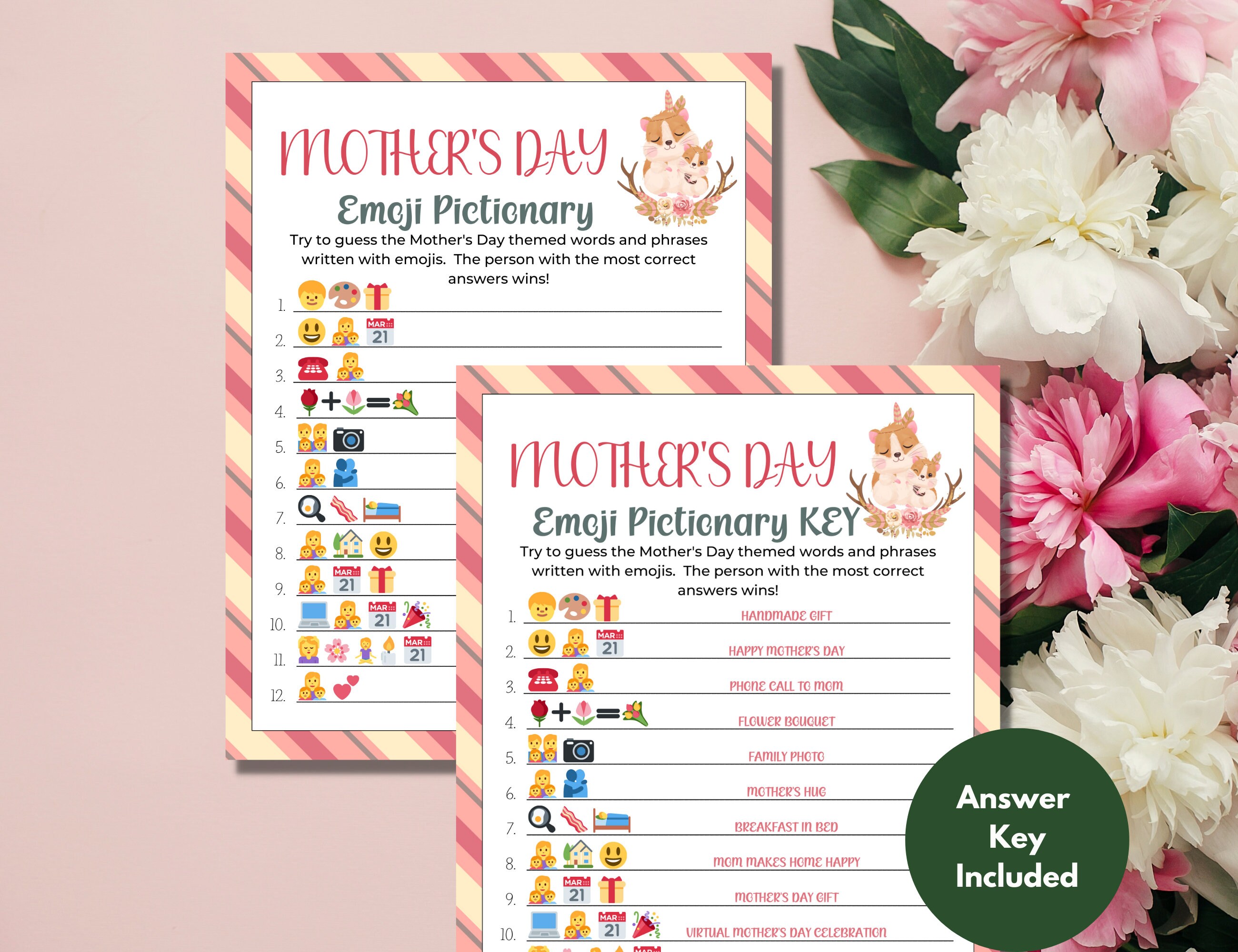 Mothers Day Emoji Pictionary | Mothers Day Emoji Game | Mothers Day ...