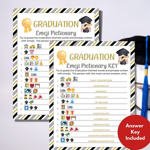 Graduation Emoji Pictionary | Graduation Emoji Game | 2024 Graduation ...