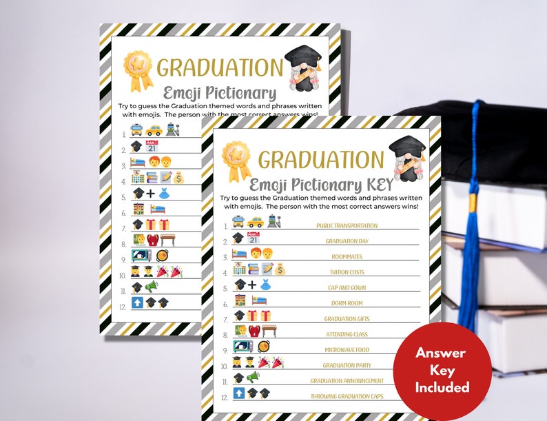 Graduation Emoji Pictionary | Graduation Emoji Game | 2024 Graduation ...