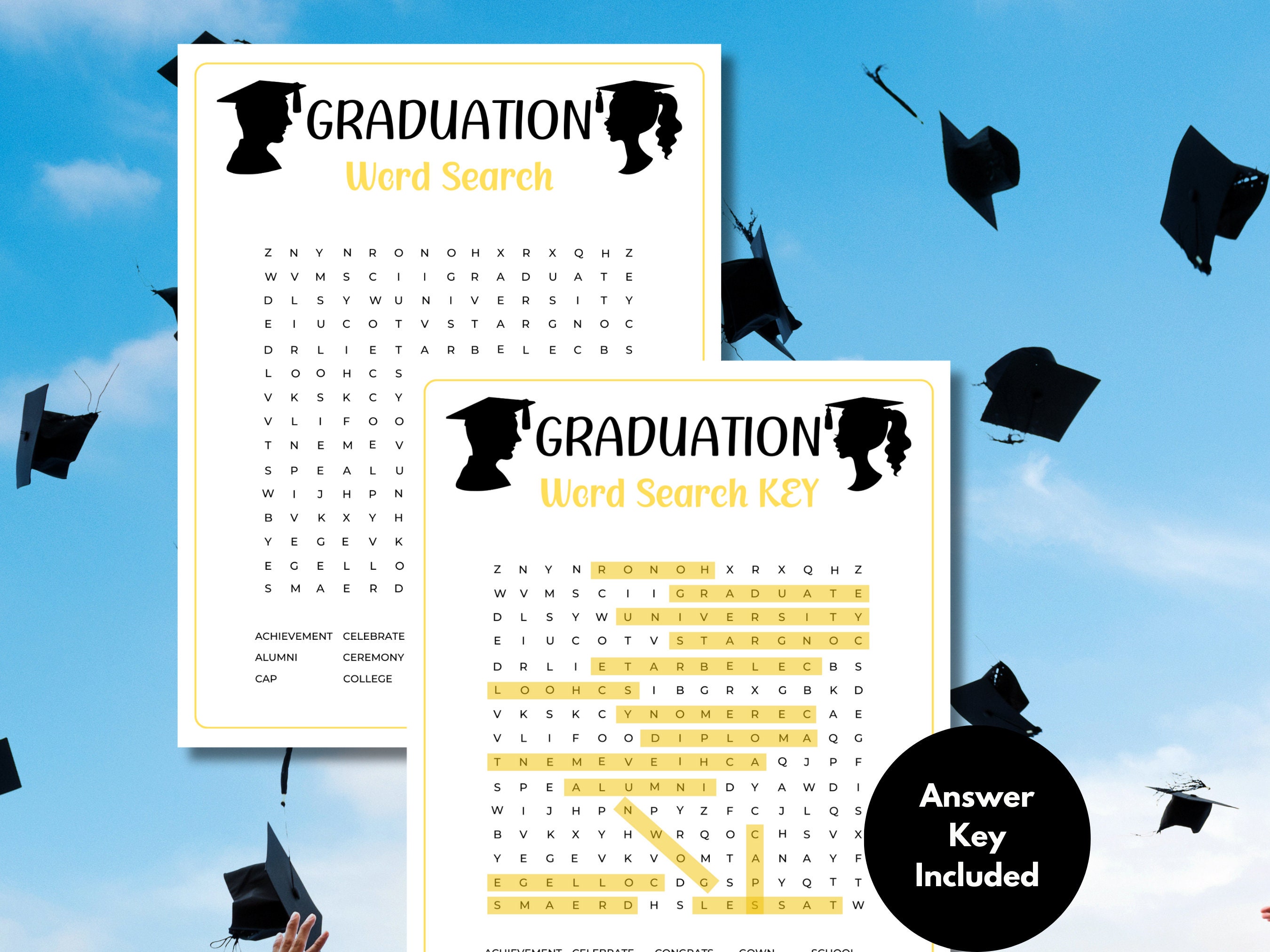 Graduation Word Search Graduation Word Puzzle 2024 Graduation Games ...