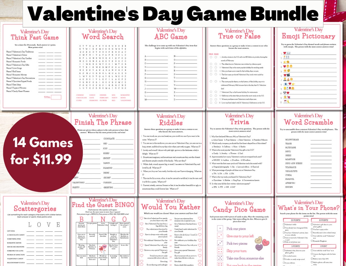 Valentines Day Think Fast Game, Valentines Day Games, Valentines Day ...