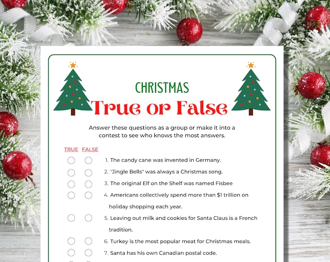 True or False Game, Christmas Trivia Questions With Answers, Christmas ...