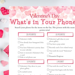 Valentines Day What's in Your Phone Game, Ice Breaker Game, Valentines ...