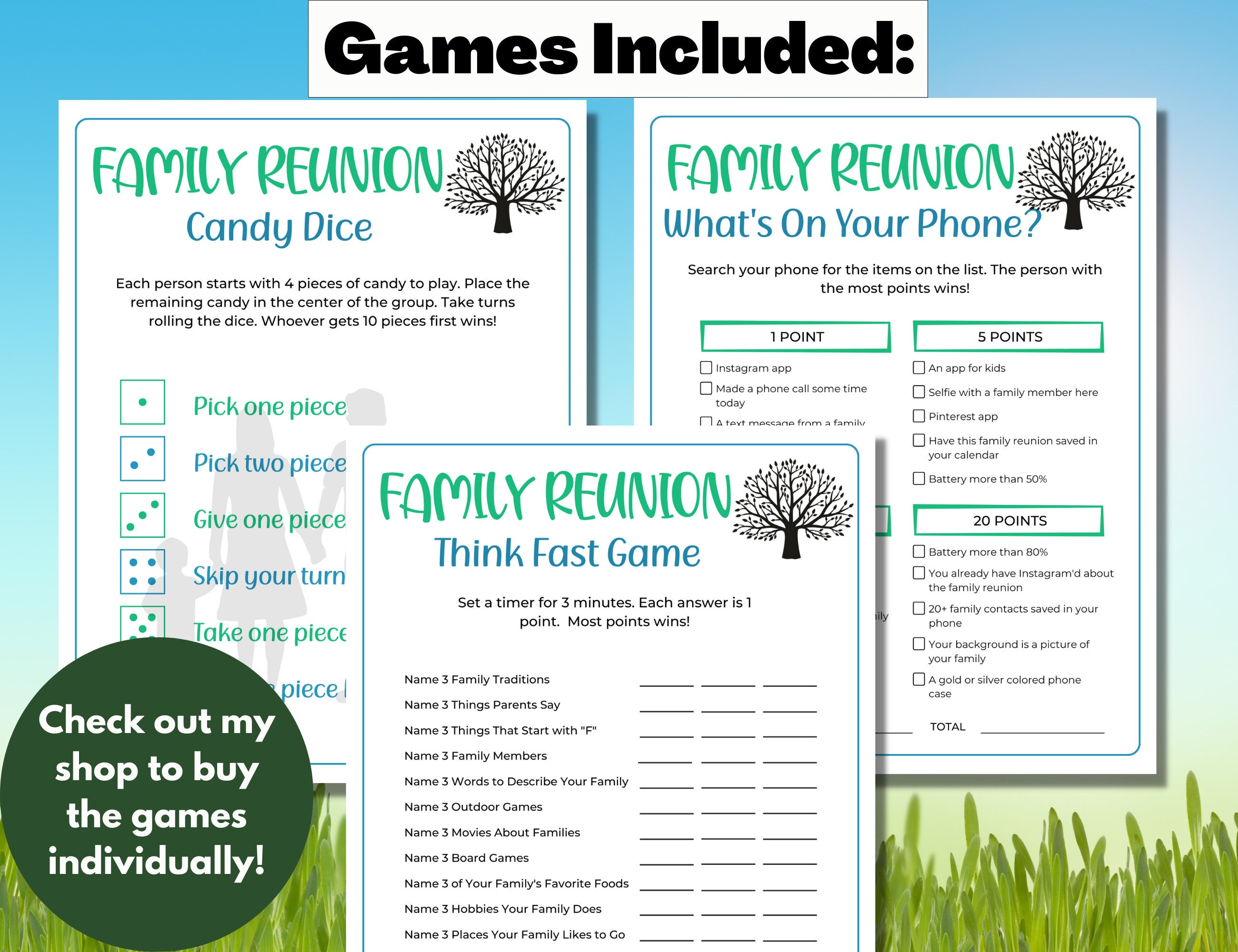 Family Reunion Games | Family Game Night | Family Reunion Game Bundle ...