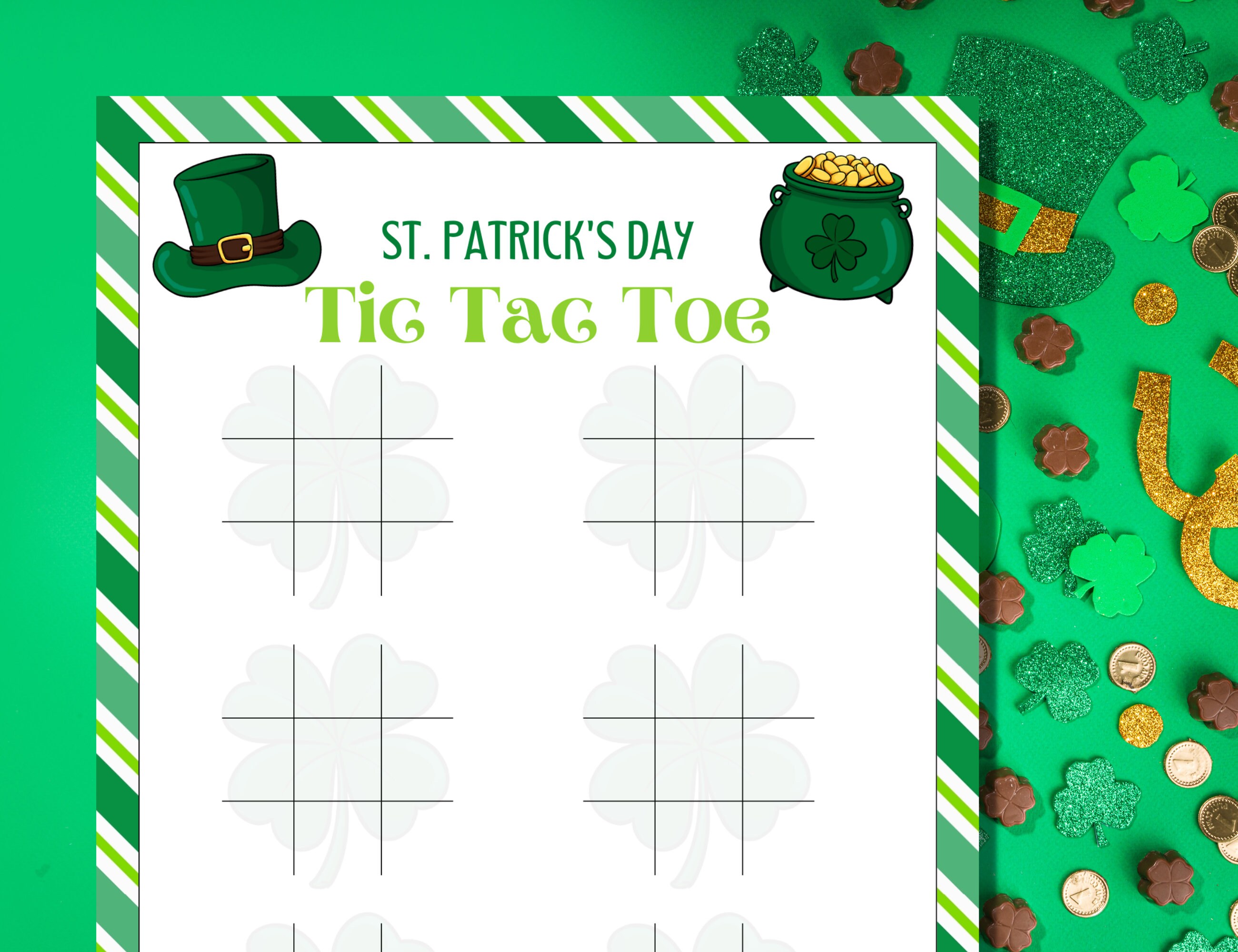 St Patrick's Day Tic Tac Toe Game, St Patrick's Day Kids Games, St ...