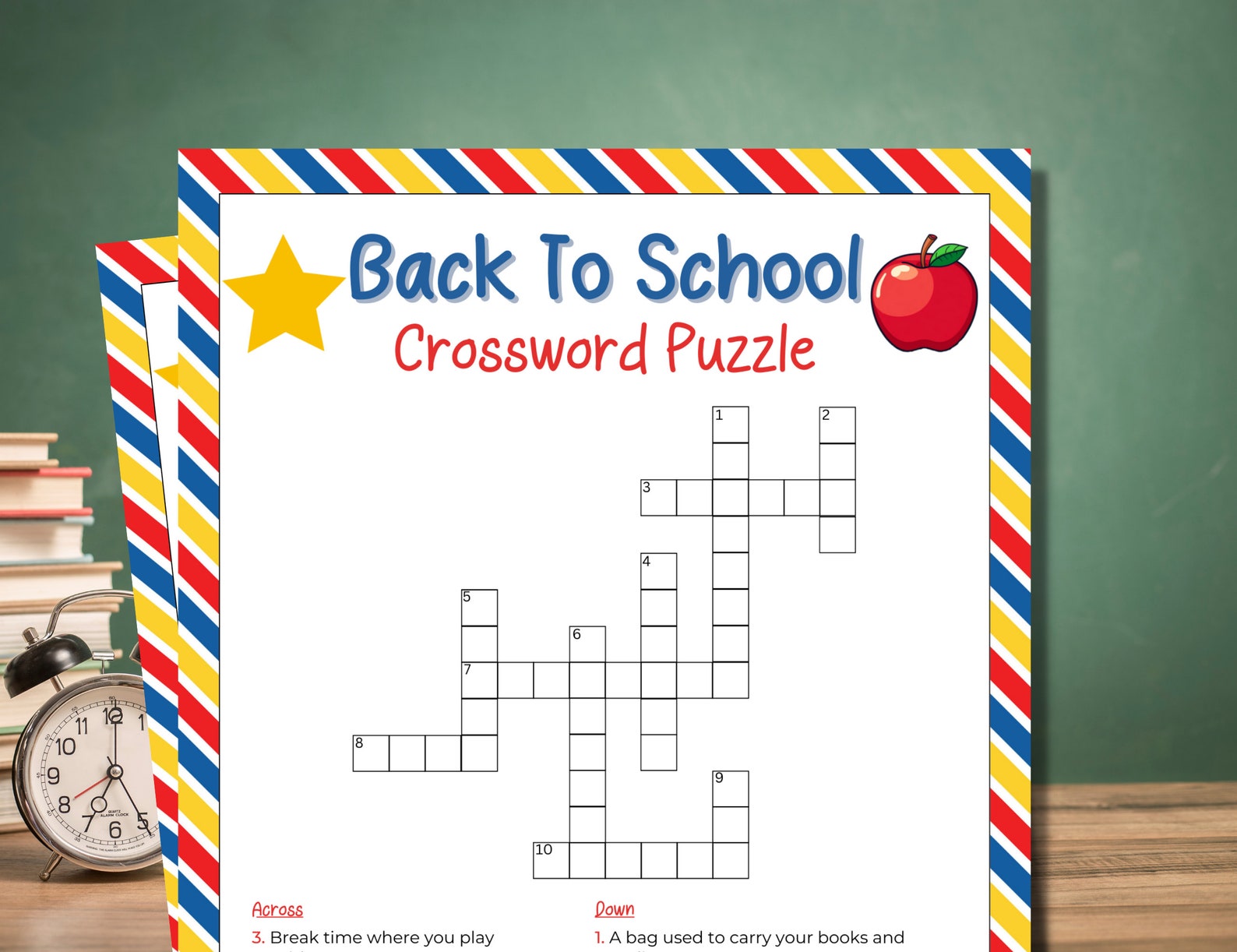 Back to School Crossword Puzzle | Back to School Word Puzzle | Back to ...