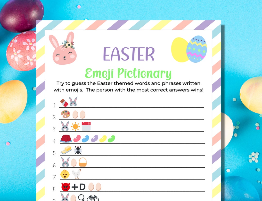Easter Emoji Pictionary | Easter Emoji Game | Easter Games | Easter ...
