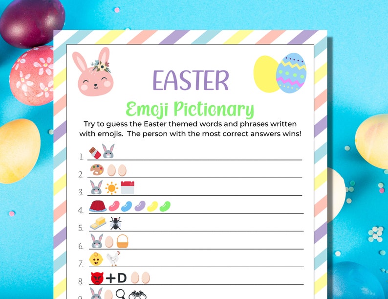 Easter Emoji Pictionary Easter Emoji Game Easter Games Easter Family ...