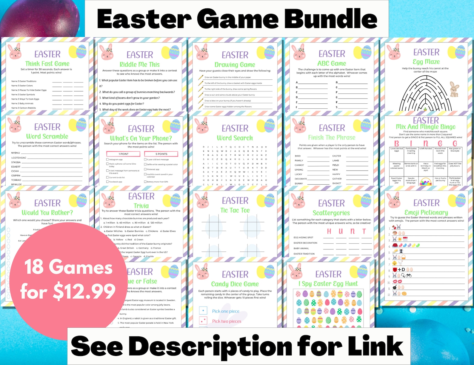 Easter Riddle Me This Game Easter Riddle Game Easter Games Party Games ...