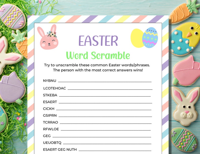 Easter Word Scramble Game Easter Unscramble Game Easter - Etsy
