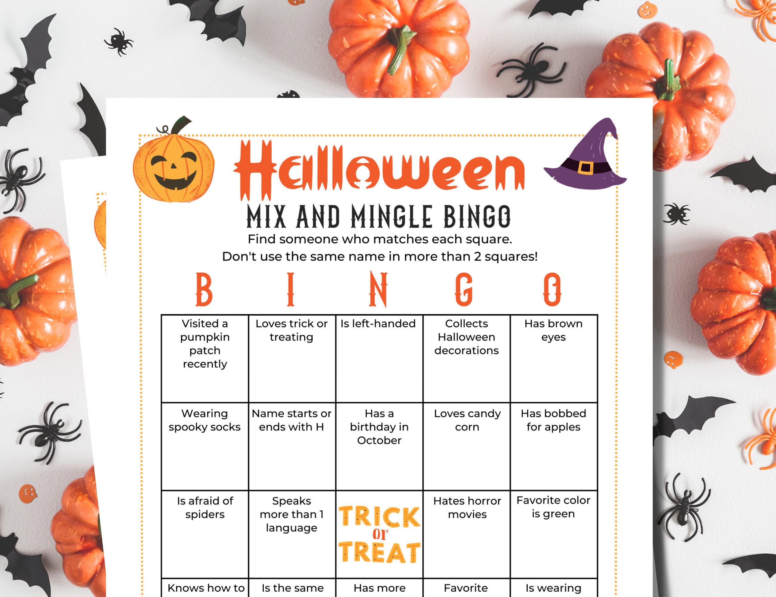 Halloween Find the Guest Bingo Halloween Games Ice Breaker Game Mix ...