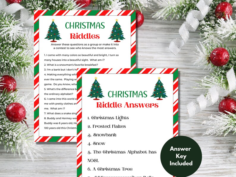 Christmas Riddles | Christmas Trivia Game | Christmas Games | Christmas ...