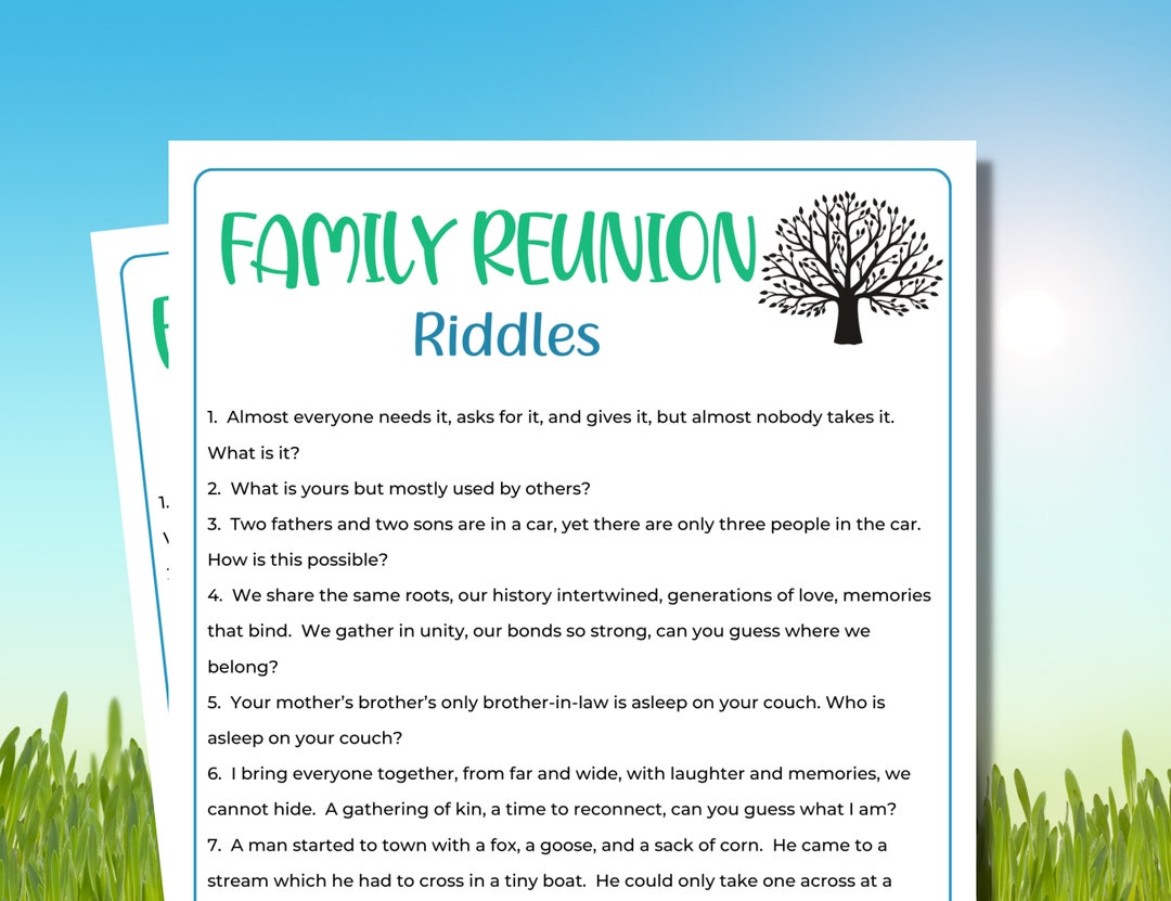 Family Reunion Riddles | Family Reunion Riddle Me This | Family Reunion ...