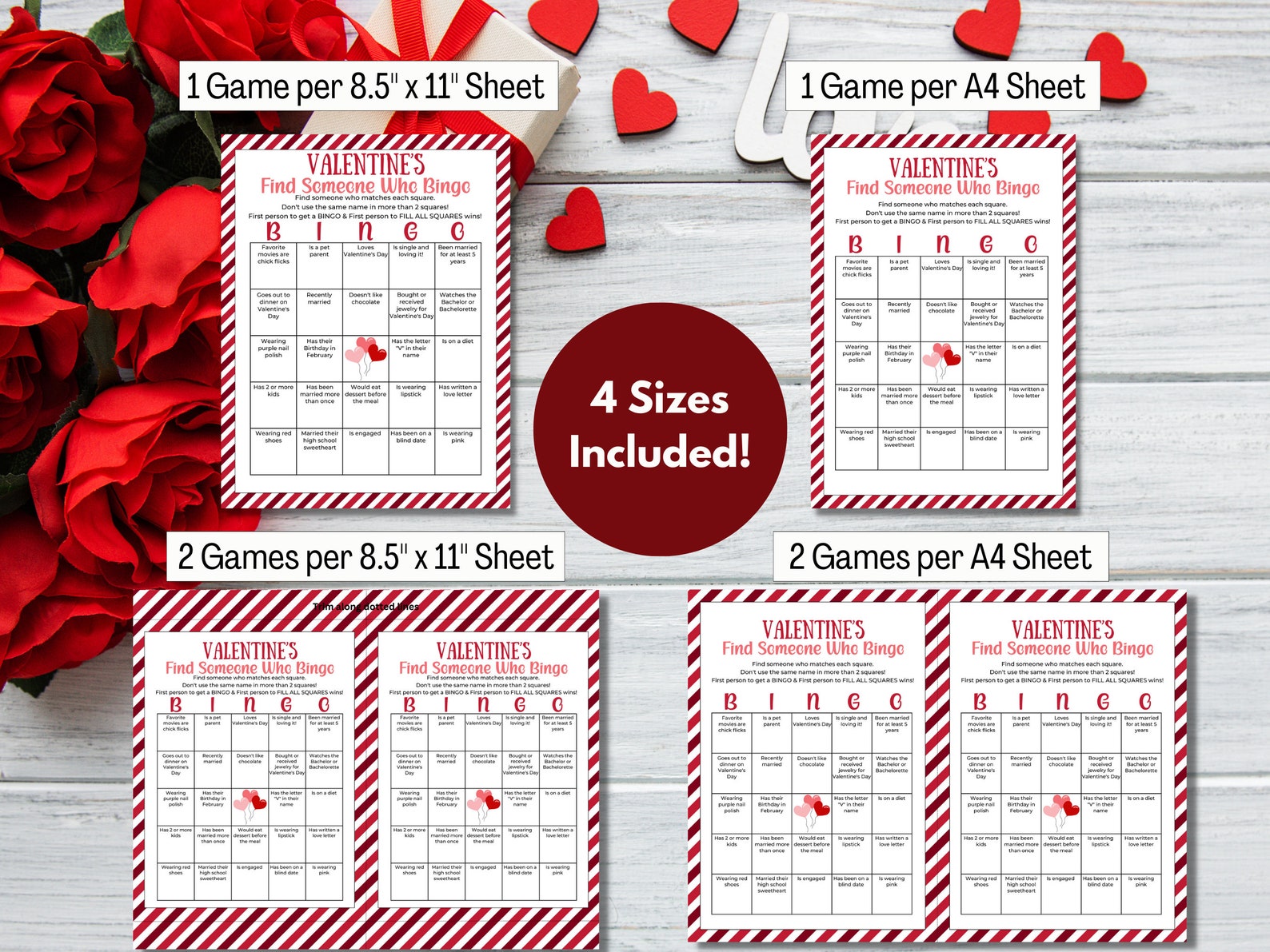 Valentines Find Someone Who Bingo | Ice Breaker Game | Mix & Mingle ...