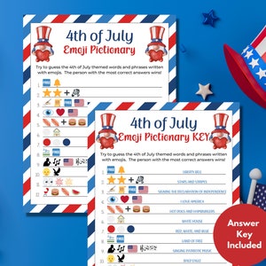 4th of July Emoji Pictionary | 4th of July Emoji Game | 4th of July ...