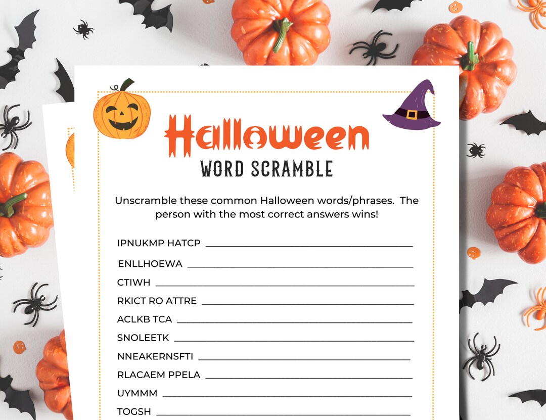 Halloween Word Scramble | Halloween Games | Halloween Unscramble Game ...