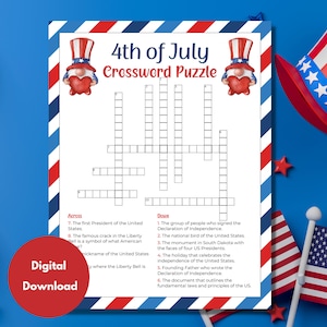 4th of July Crossword Puzzle | 4th of July Word Puzzle | 4th of July ...