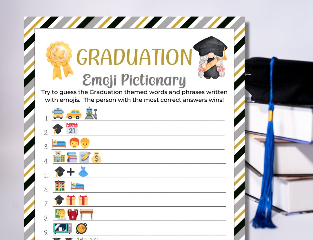 Graduation Emoji Pictionary | Graduation Emoji Game | 2024 Graduation ...