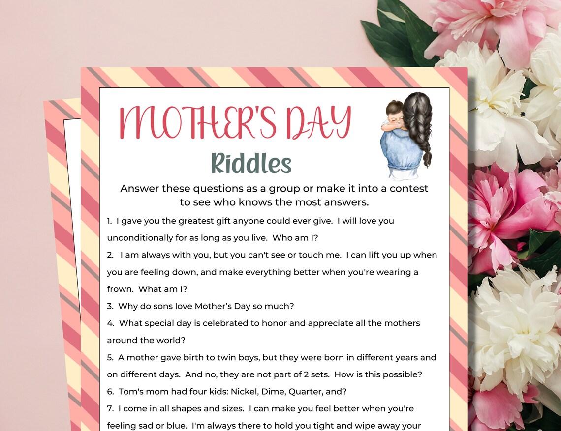 Mothers Day Riddles | Mothers Day Riddle Me This | Mothers Day Games ...